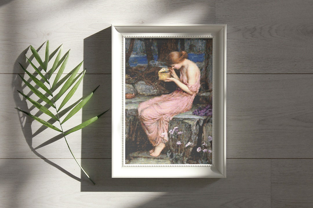 Psyche Opening the Golden Box by John William Waterhouse, Cross Stitch ...