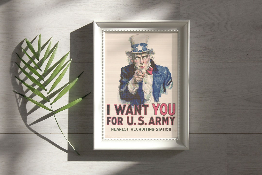 Uncle Sam, Cross Stitch Pattern, Famous Painting, Americana, Nostalgia ...