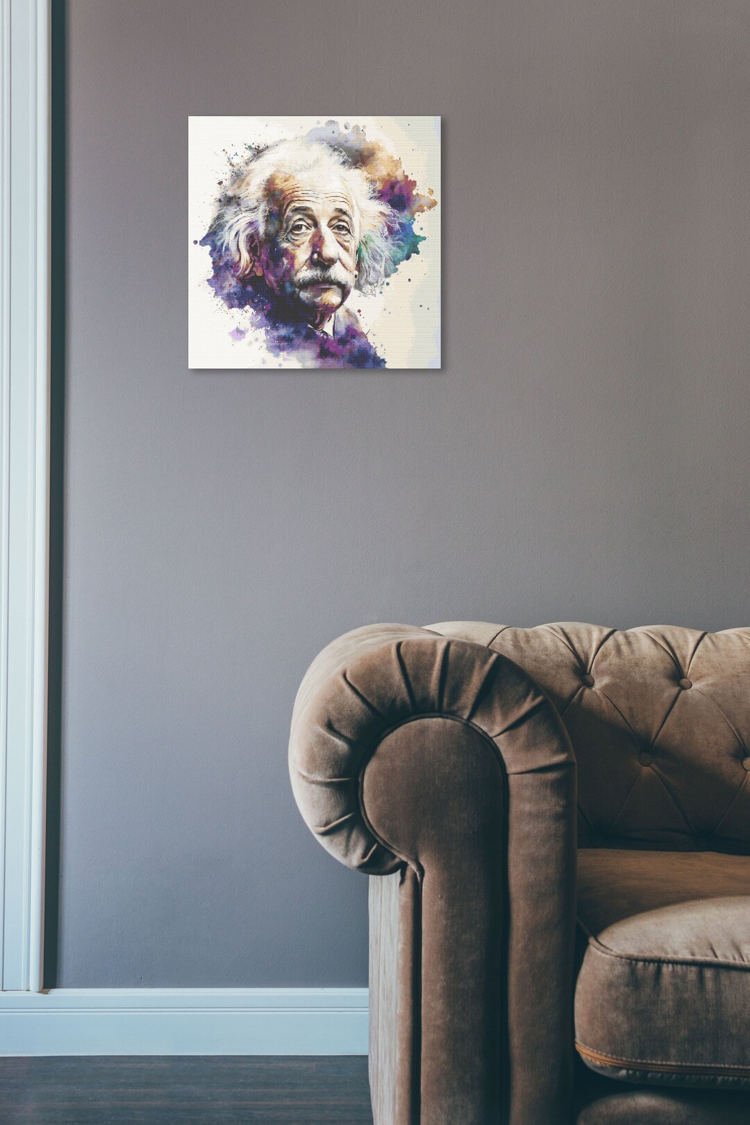 Albert Einstein in Watercolor Cross Stitch Pattern Famous - Etsy