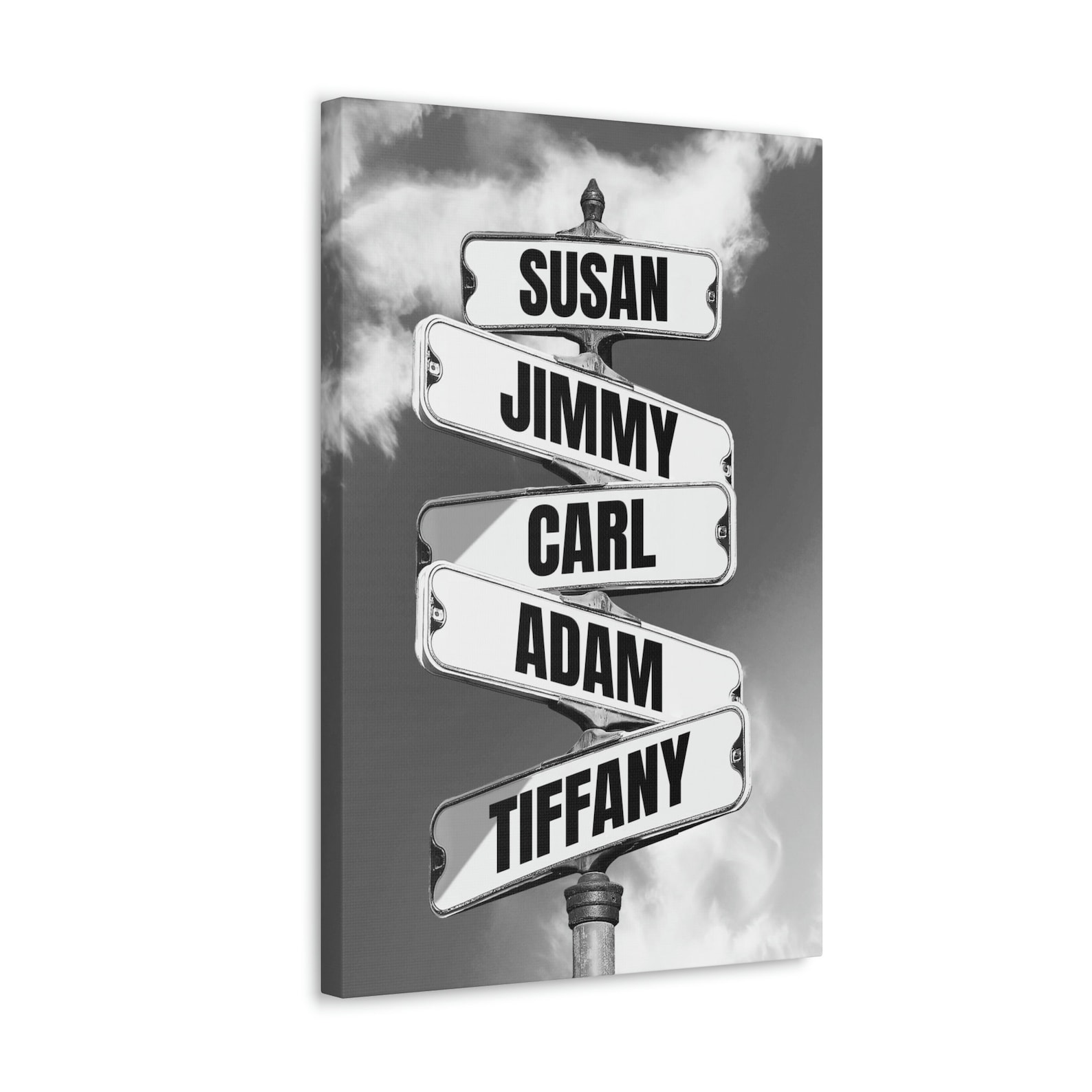 Family Member Names Vintage Street Sign Personalized Premium Canvas - Etsy
