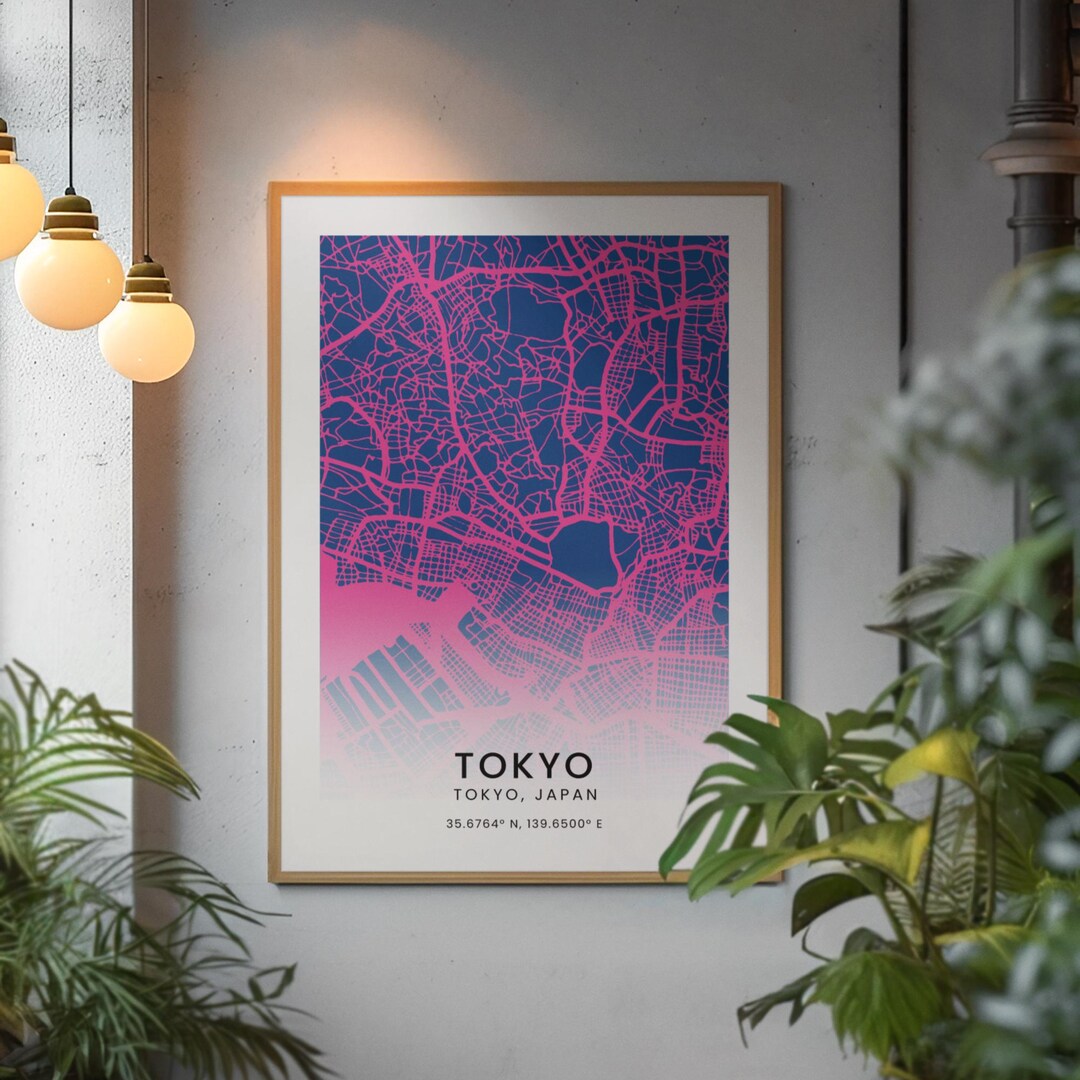 Tokyo Map Outline Premium Poster - Etsy