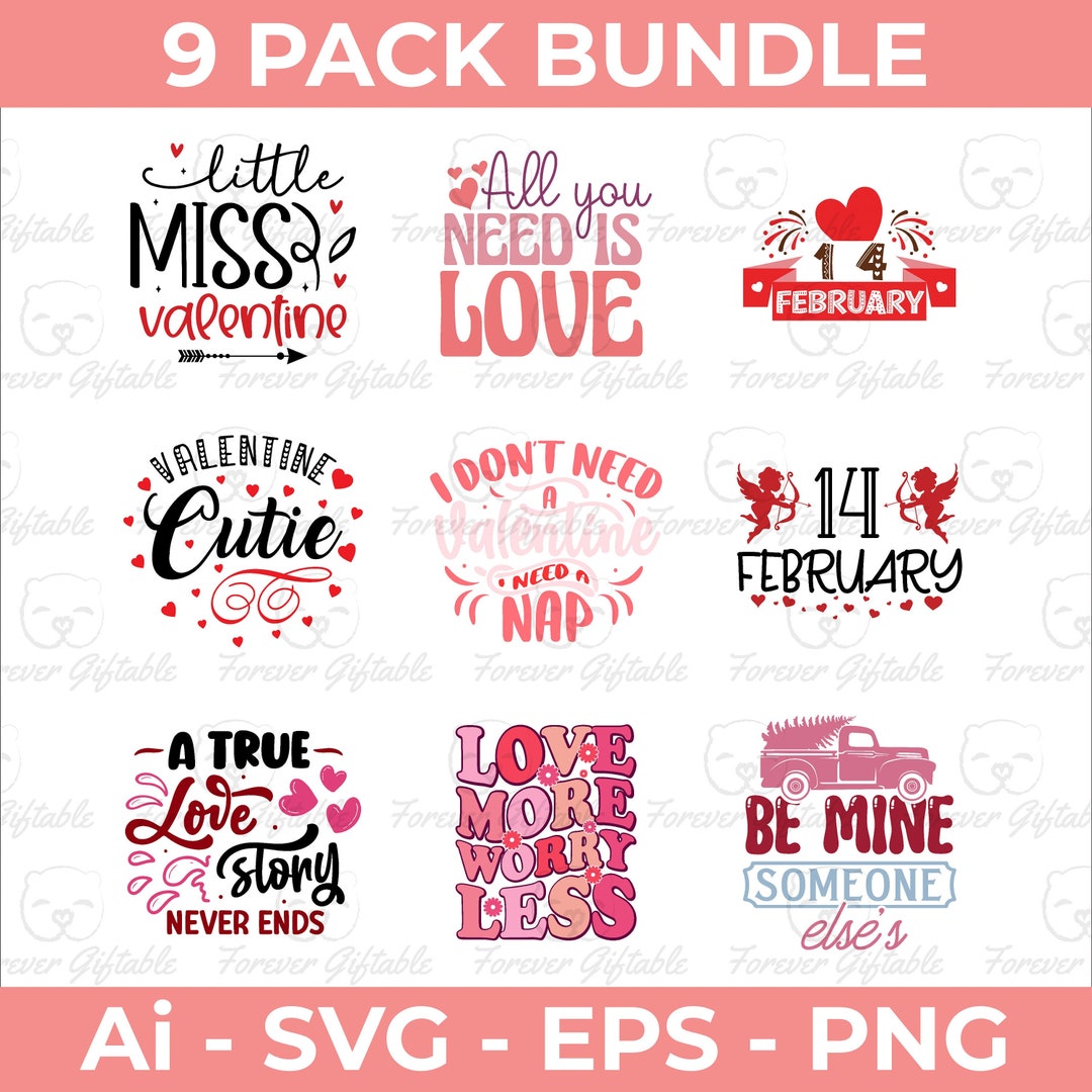 Valentinstag Bundle Vol. 73, SVG Bundle, Valentine Shirts svg, Cute ...