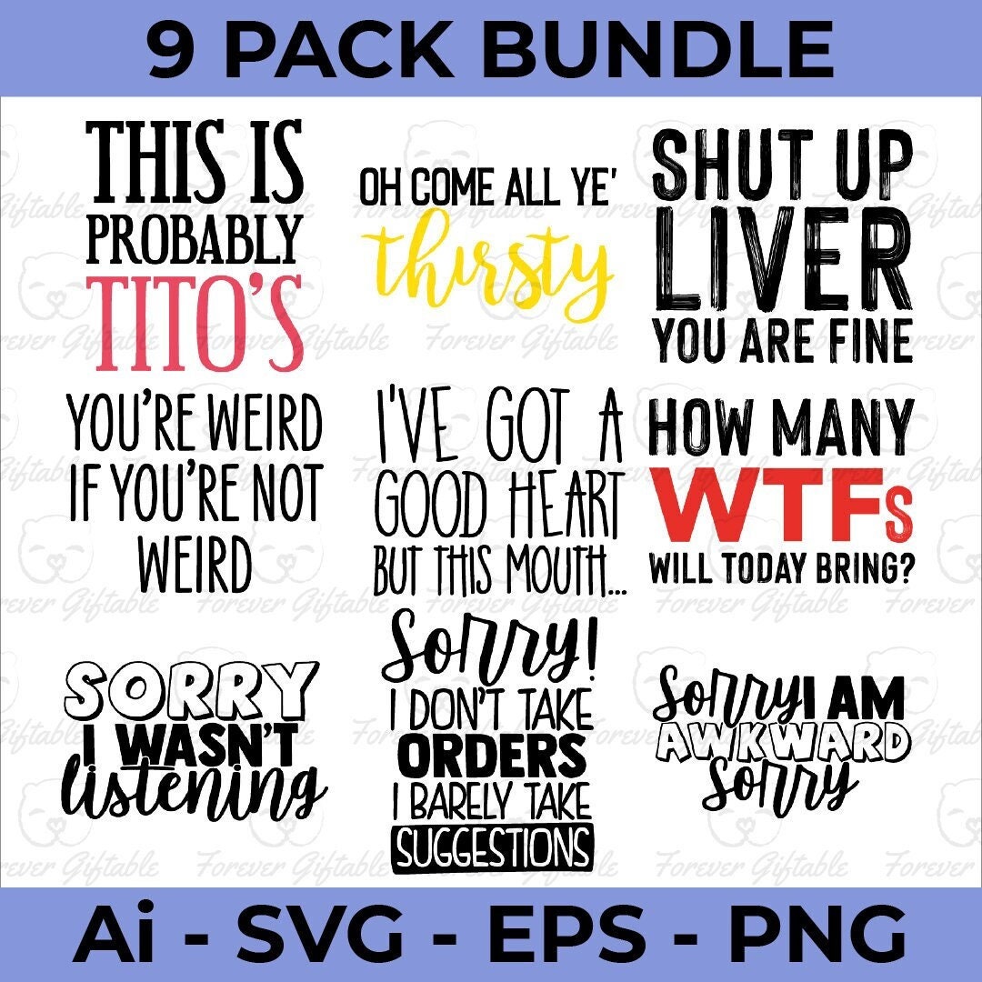 Sarcastic Meme SVG Bundle: Funny Sassy Cut Files (digital Download) - Etsy