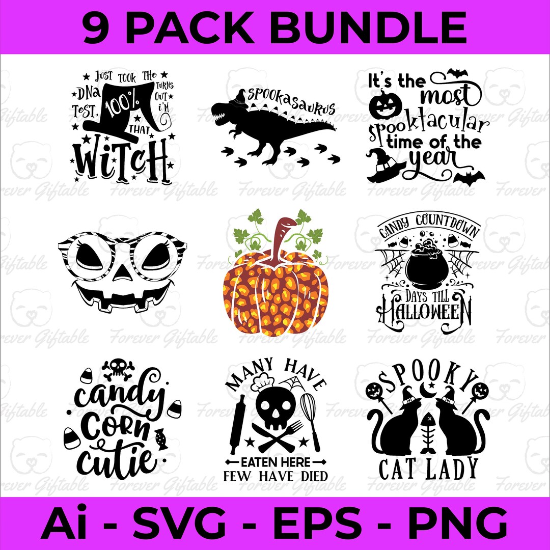 Halloween SVG Bundle: Pumpkin, Fall, Thanksgiving Cut Files (digital ...