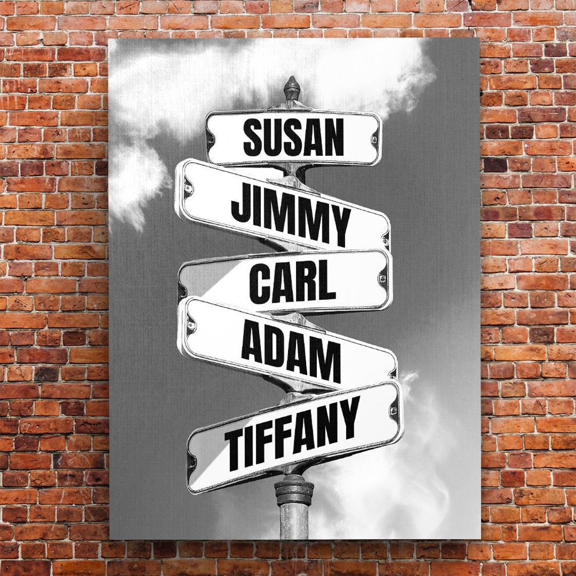 Personalized Family Names Street Sign Canvas Print - Etsy