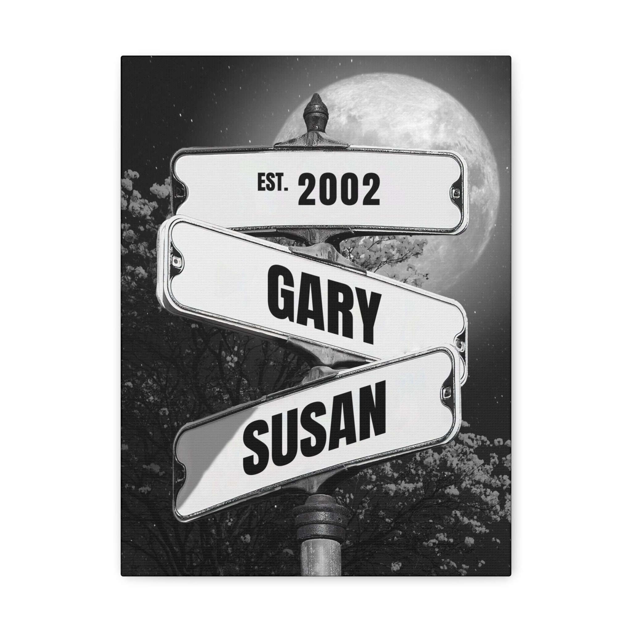 DIGITAL FILE ONLY Full Moon at Night Vintage Street Sign Personalized ...