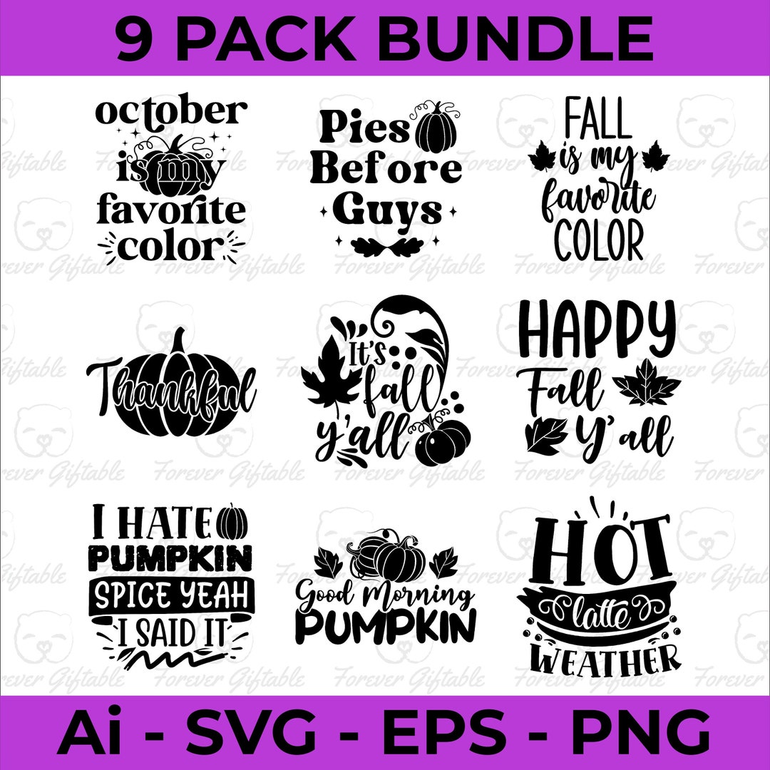 Fall Vol. 20 Svg, Pumpkin Svg Bundle, Halloween Svg, Thanksgiving Svg ...