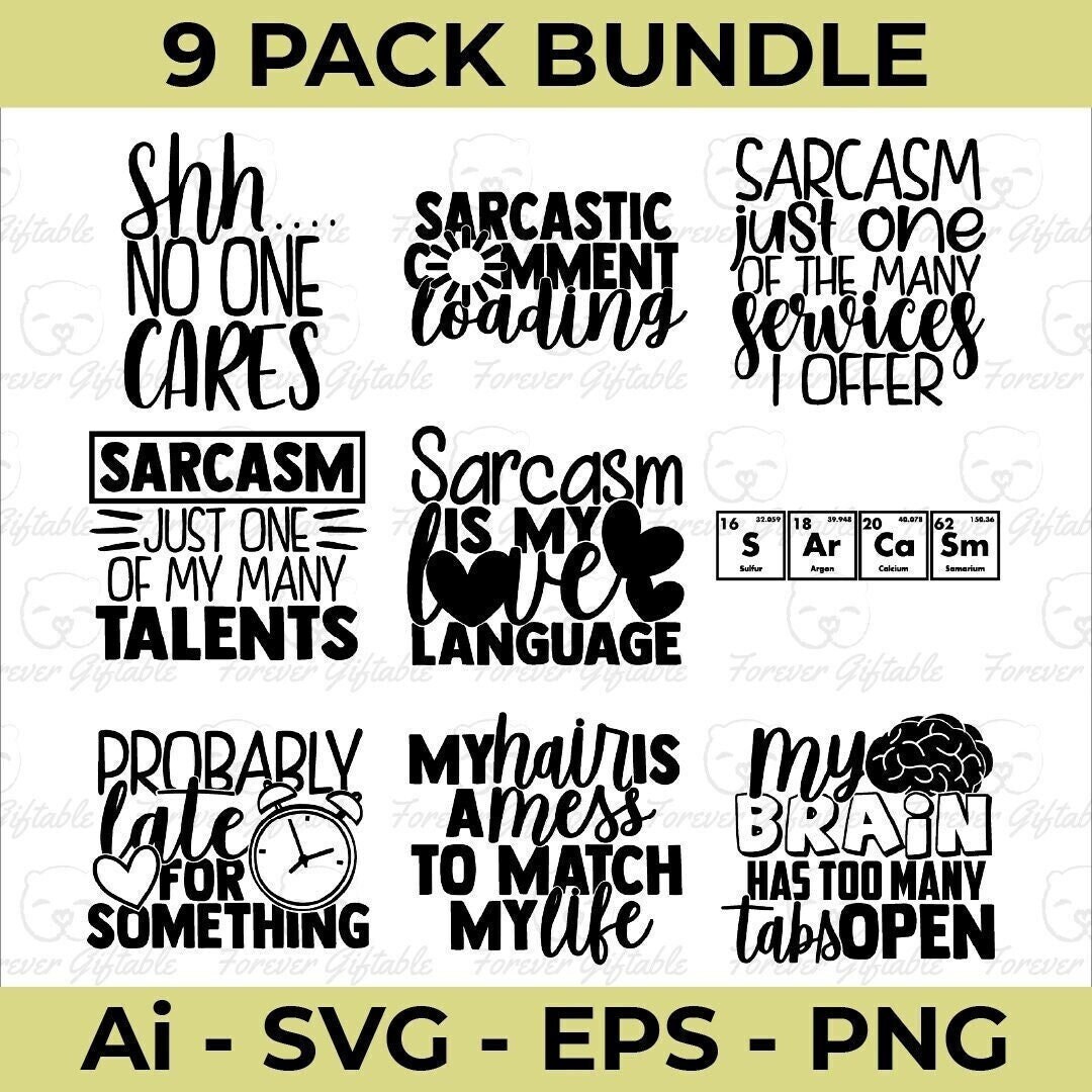 Sarcastic Funny Memes Vol. 4 Design Bundle, Funny SVG, Joking Svg ...