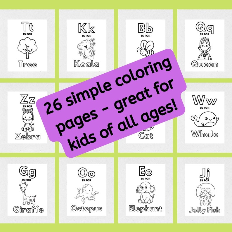 Alphabet Coloring Pages, Coloring Pages for Kids, Preschool Coloring ...