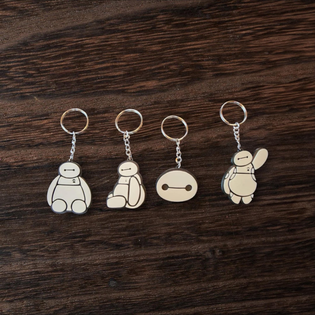 Baymax Keychain – 3D Printed, Big Hero 6 Keyring, Gift for Kids, Fans ...