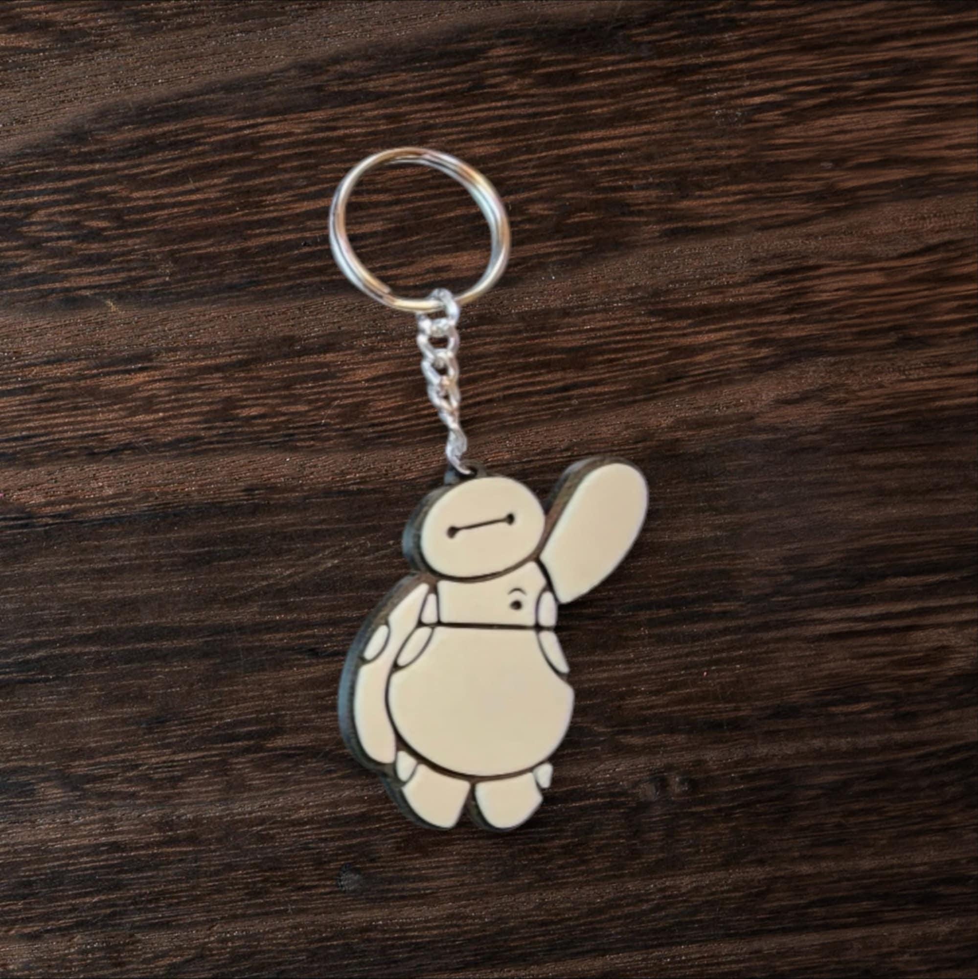Baymax Keychain – 3D Printed, Big Hero 6 Keyring, Gift for Kids, Fans ...
