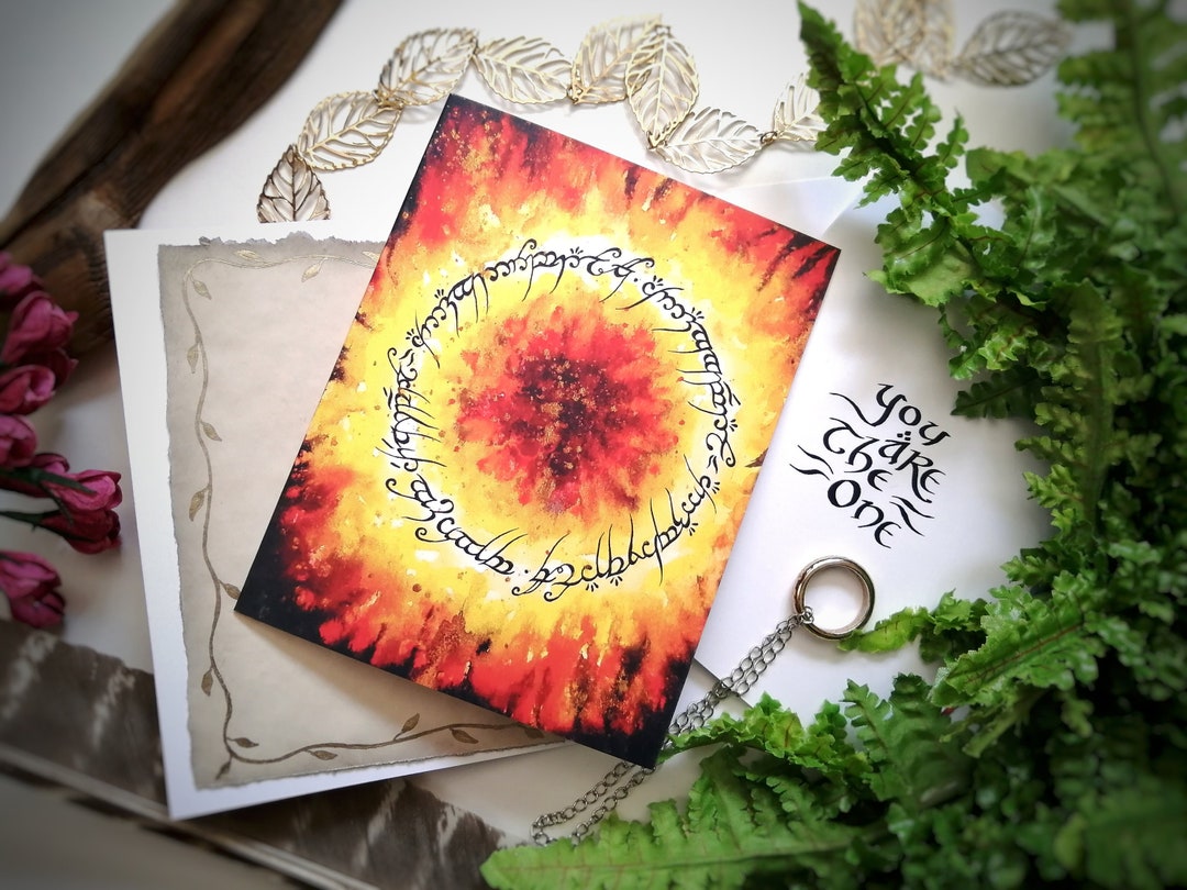 Lord of the Rings Watercolor Card LOTR Original Art Print the One Ring ...