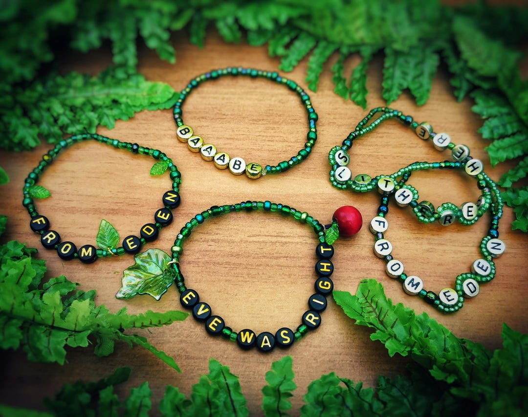 GARDEN OF EDEN Inspired Handmade Jewelry - Apple & Leaf Charm Beaded ...