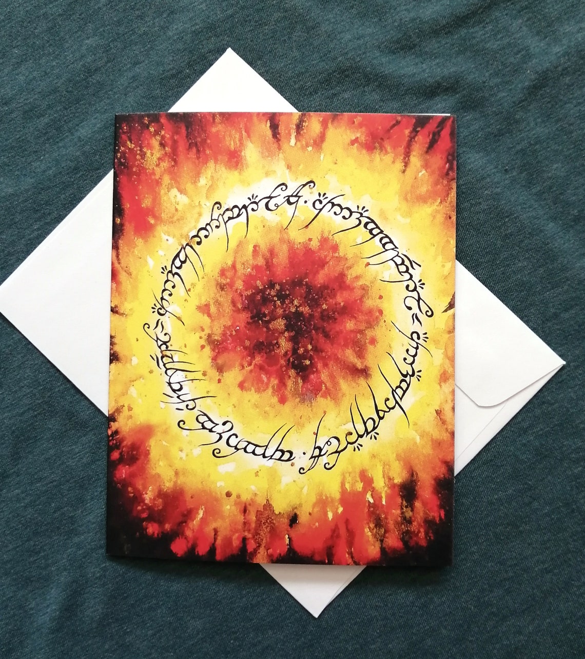 Lord of the Rings Watercolor Card LOTR Original Art Print the One Ring ...