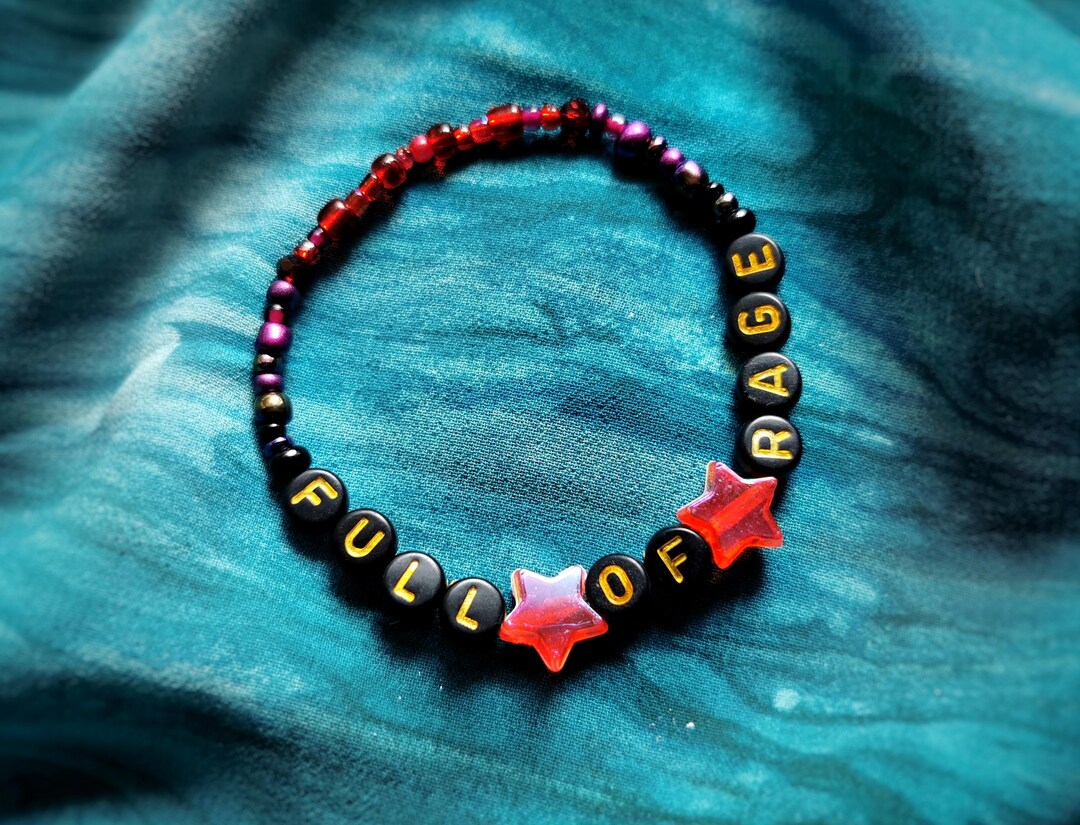 FULL OF RAGE Handmade Beaded Stretch Bracelet - Funny Meme Jewelry ...