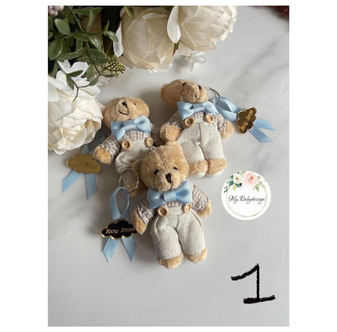 Personalized Teddy Bear Keychains - Etsy