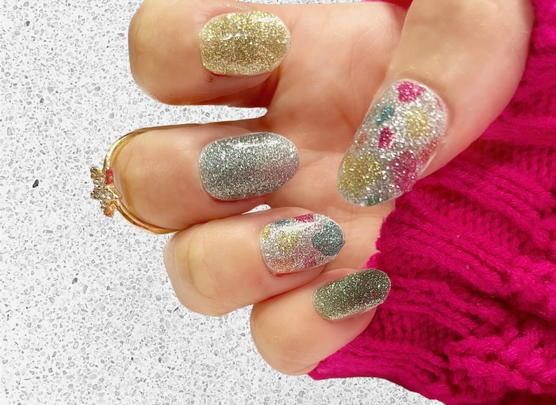 Glitter Nails Wraps, New Year Nail Wraps, Nail Strips, Nail Stickers ...