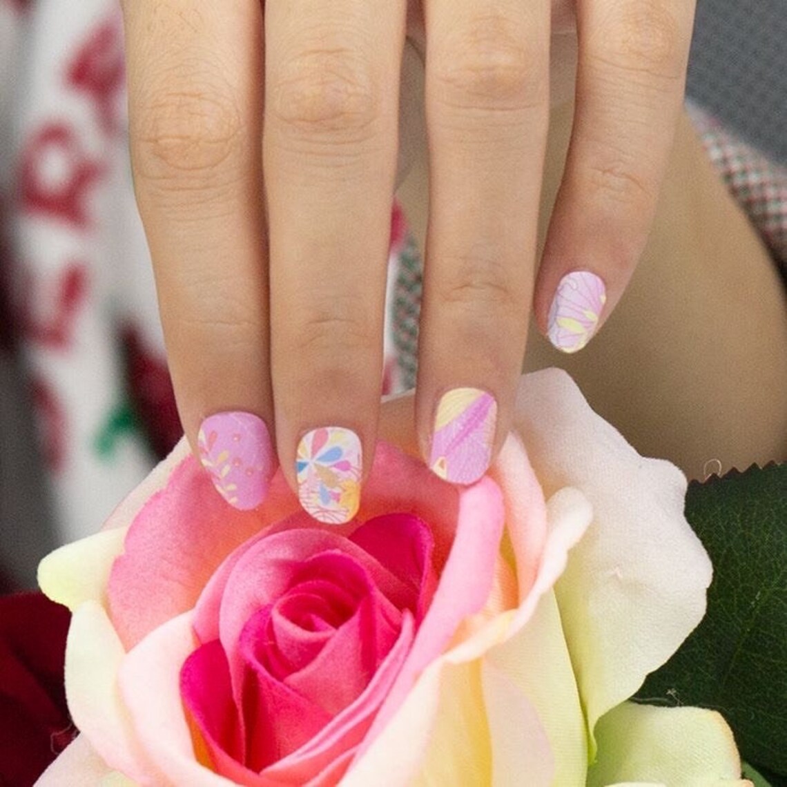 Fruity Pink Nail Wraps, Nail Strips, Nail Stickers, Nail Art, Nail ...