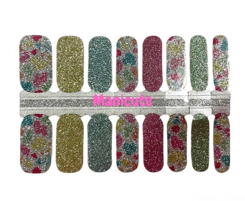Glitter Nails Wraps, New Year Nail Wraps, Nail Strips, Nail Stickers ...