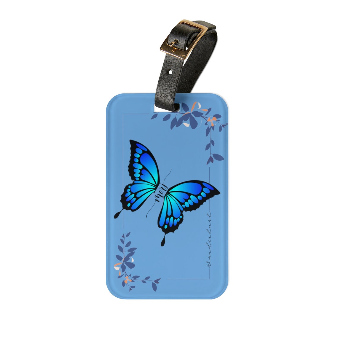 Personalized Luggage Tag, Butterfly Bag Tag, Wanderlust Luggage Tag - Etsy