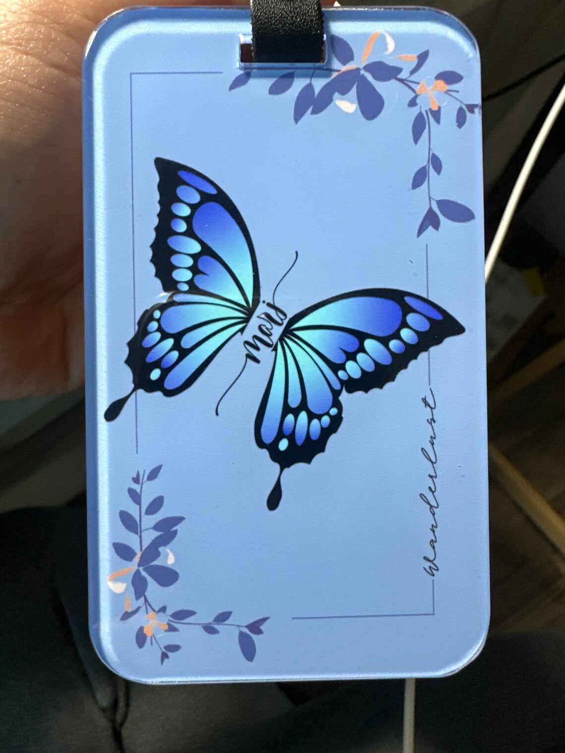 Personalized Luggage Tag, Butterfly Bag Tag, Wanderlust Luggage Tag - Etsy