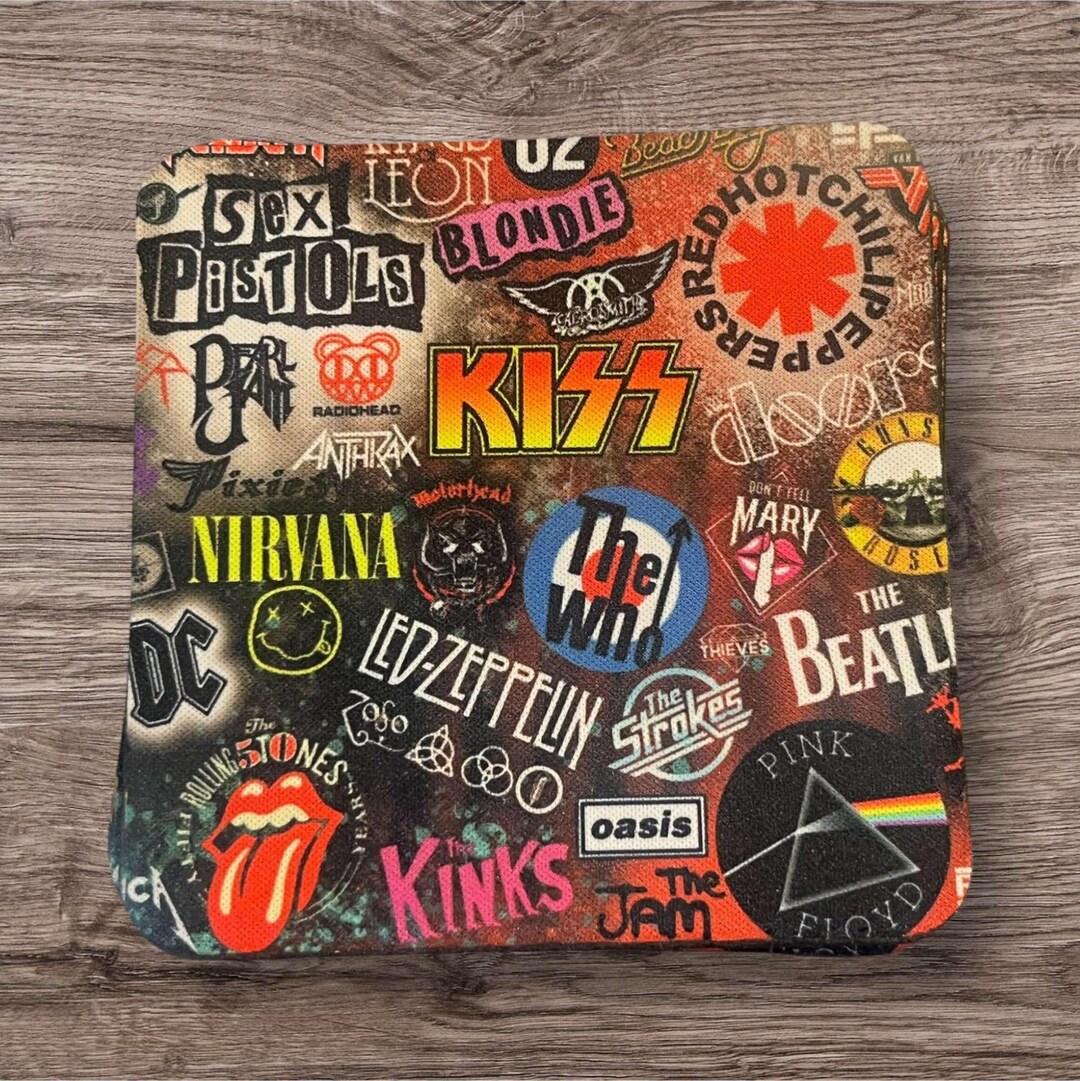 Rock Band Logo Coasters: Classic Rock Music Lover Gift, Set of 4 - Etsy
