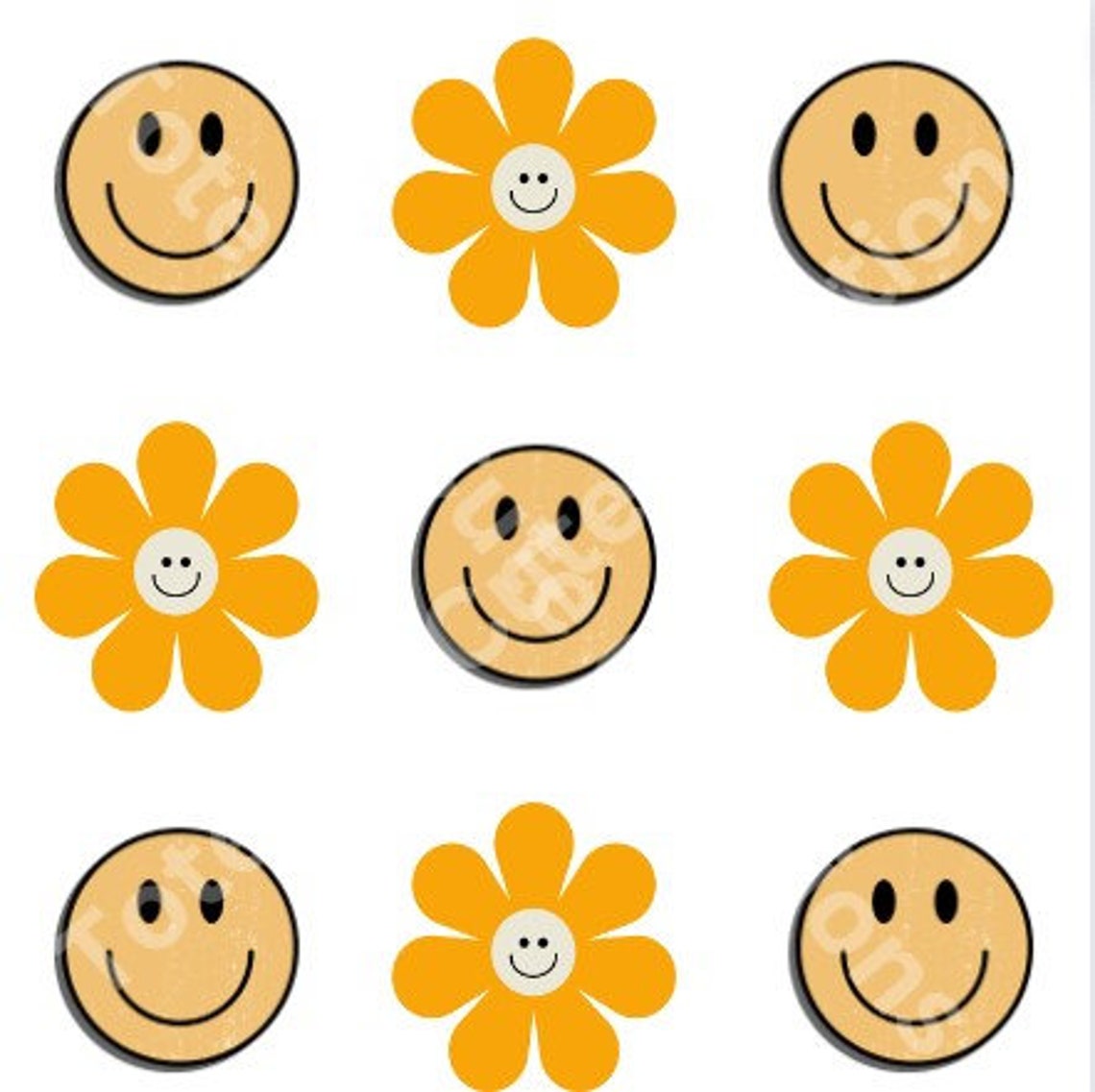 Smiley Flower SVG, Trendy Boho Png, Instant Download, Digital ...