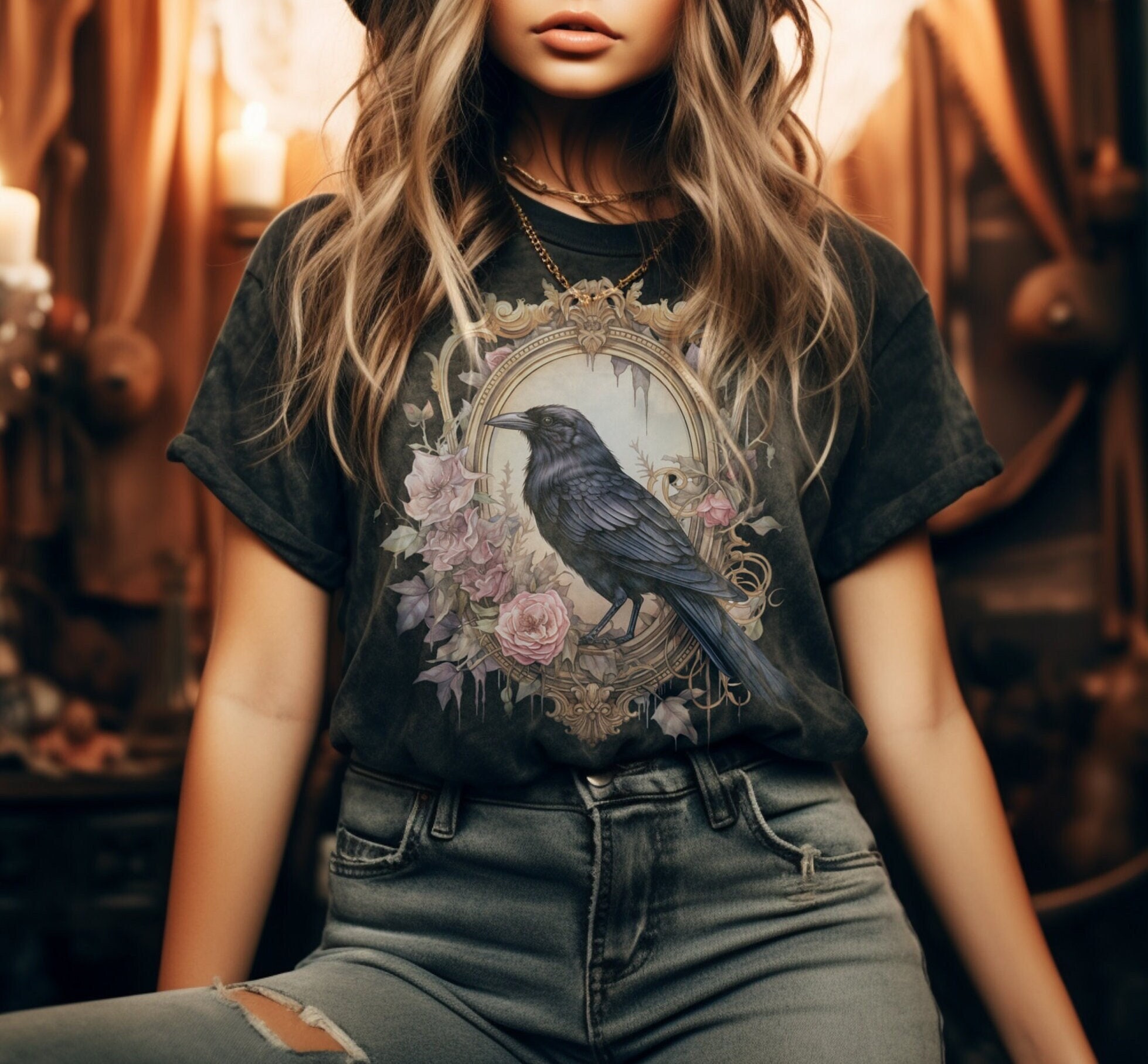 Raven Shirt Cottagecore Shirt Goblincore Shirt Witchy - Etsy