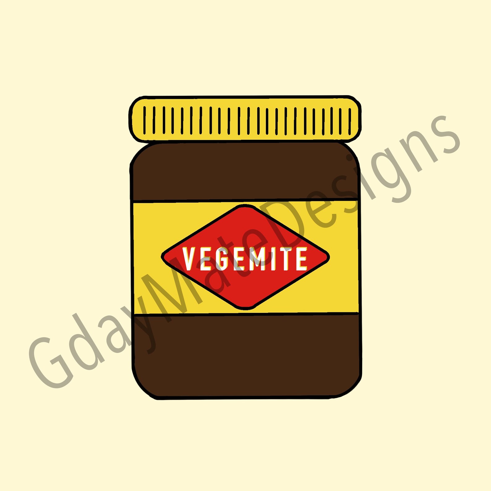 Classic Color Vegemite Jar | Vegemite Wall Art | Aussie Art - Etsy
