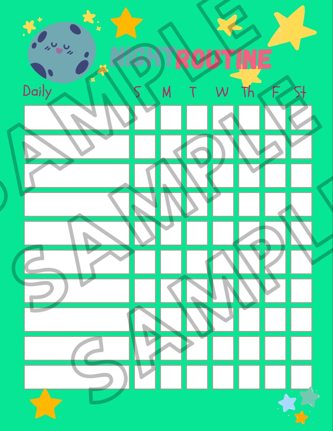 Digital** Kids Visual Chore Tracker Printable Worksheet - Etsy