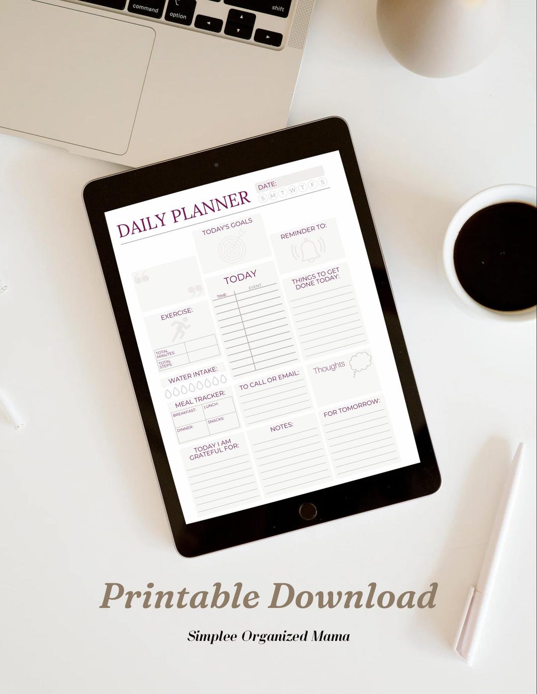 Digital** Elegant Daily Planner Printable - Etsy