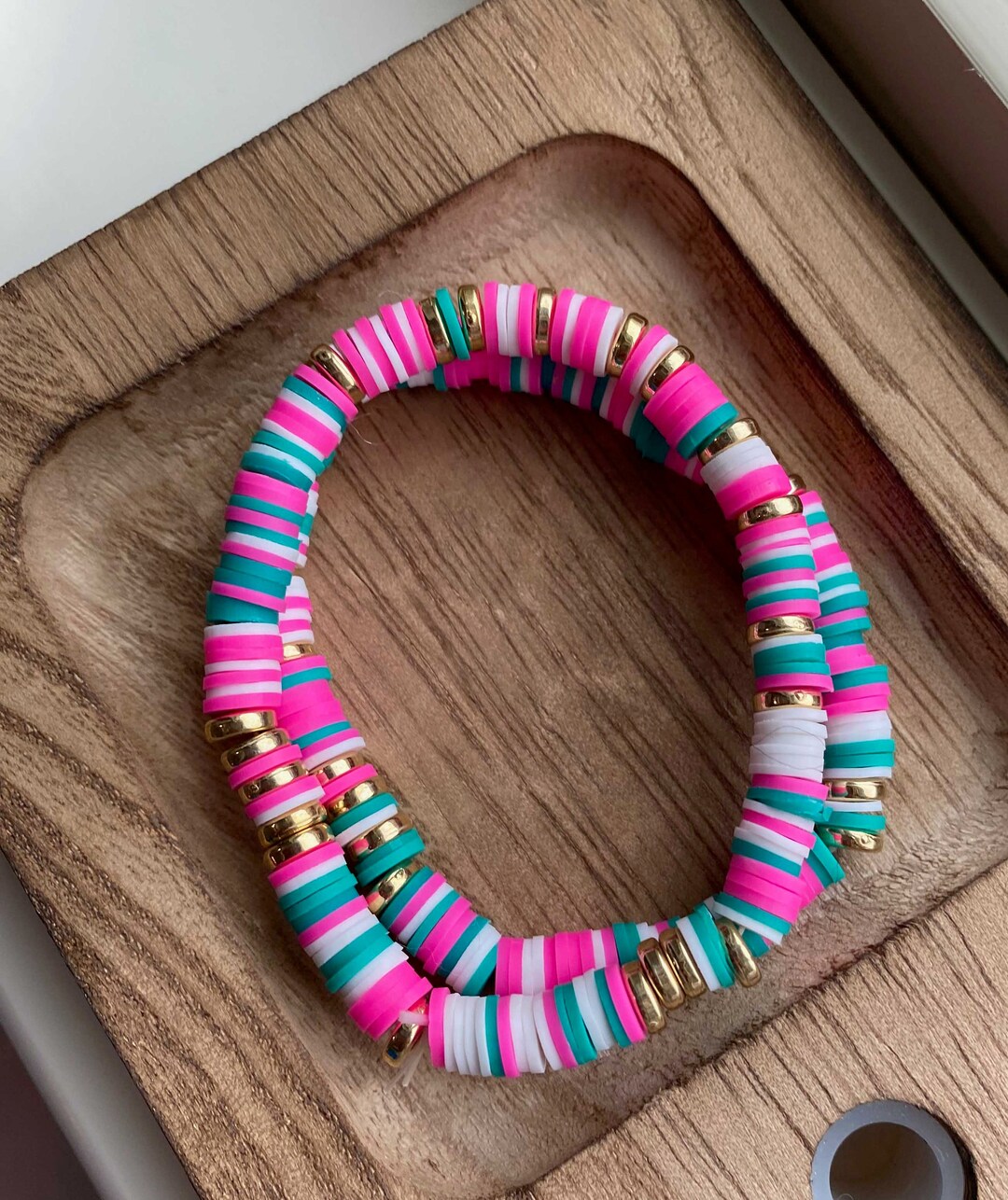 Preppy Summer Mix Clay Bead Bracelet - Etsy