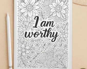 Positive Affirmation Coloring Sheet - Etsy UK
