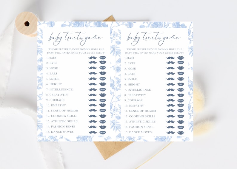 Baby Traits Game Digital Template - Etsy