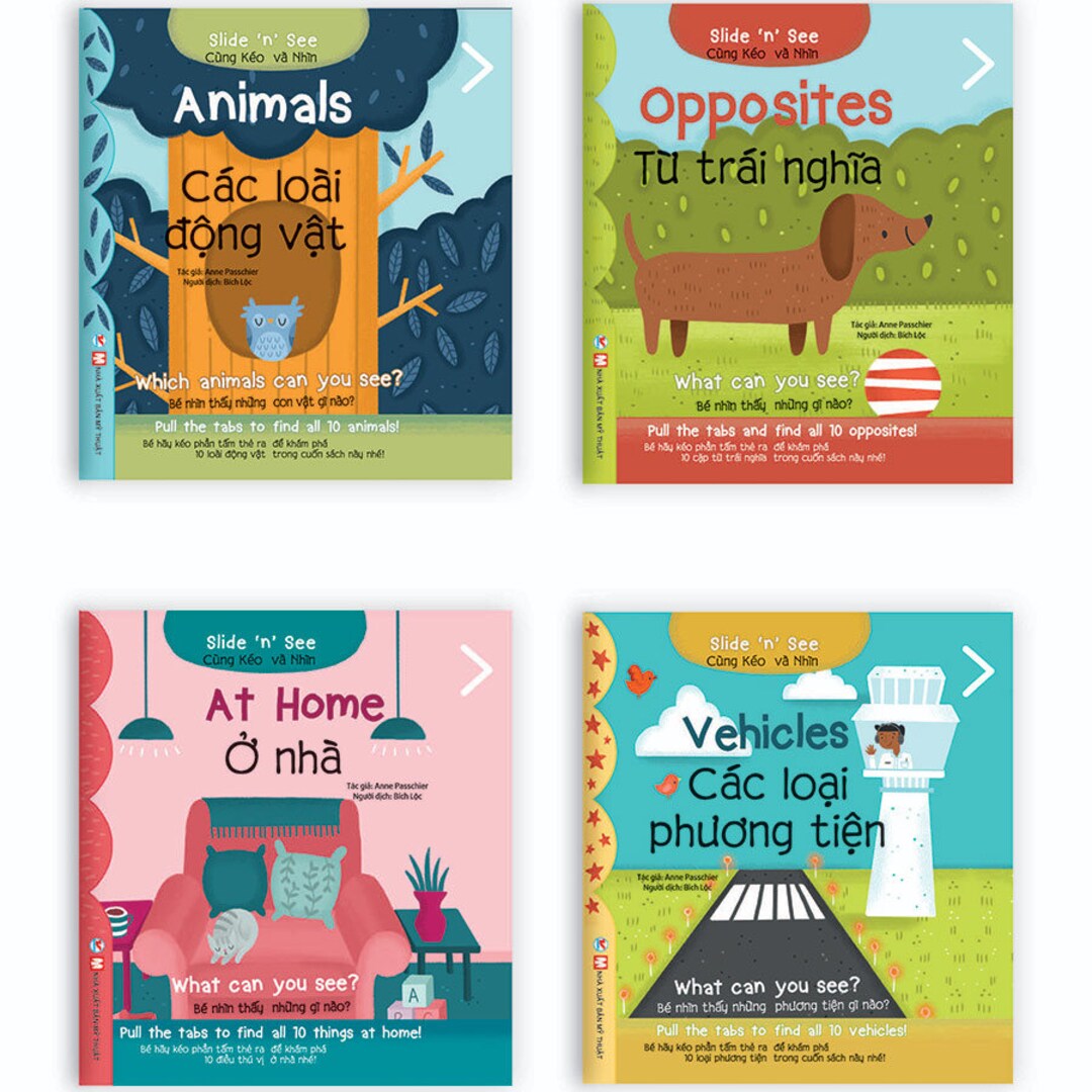 Vietnamese English Bilingual Board Books: Slide and See - Animals ...