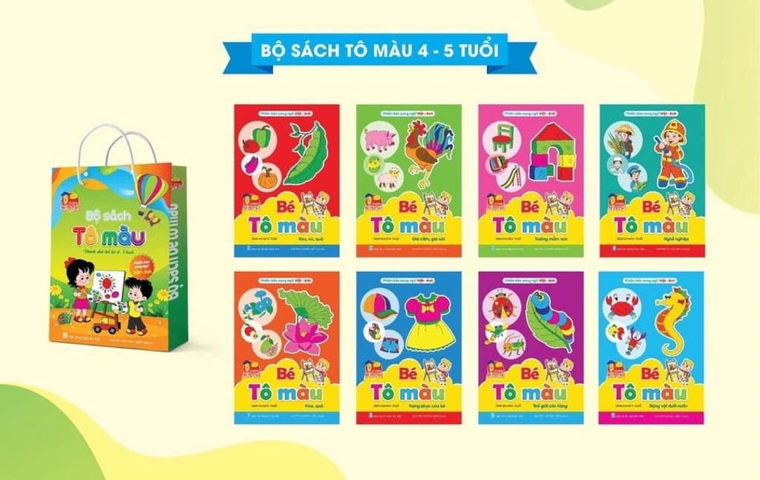 Bilingual Vietnamese–english Coloring Book Set for Ages 4-5 | Preschool ...
