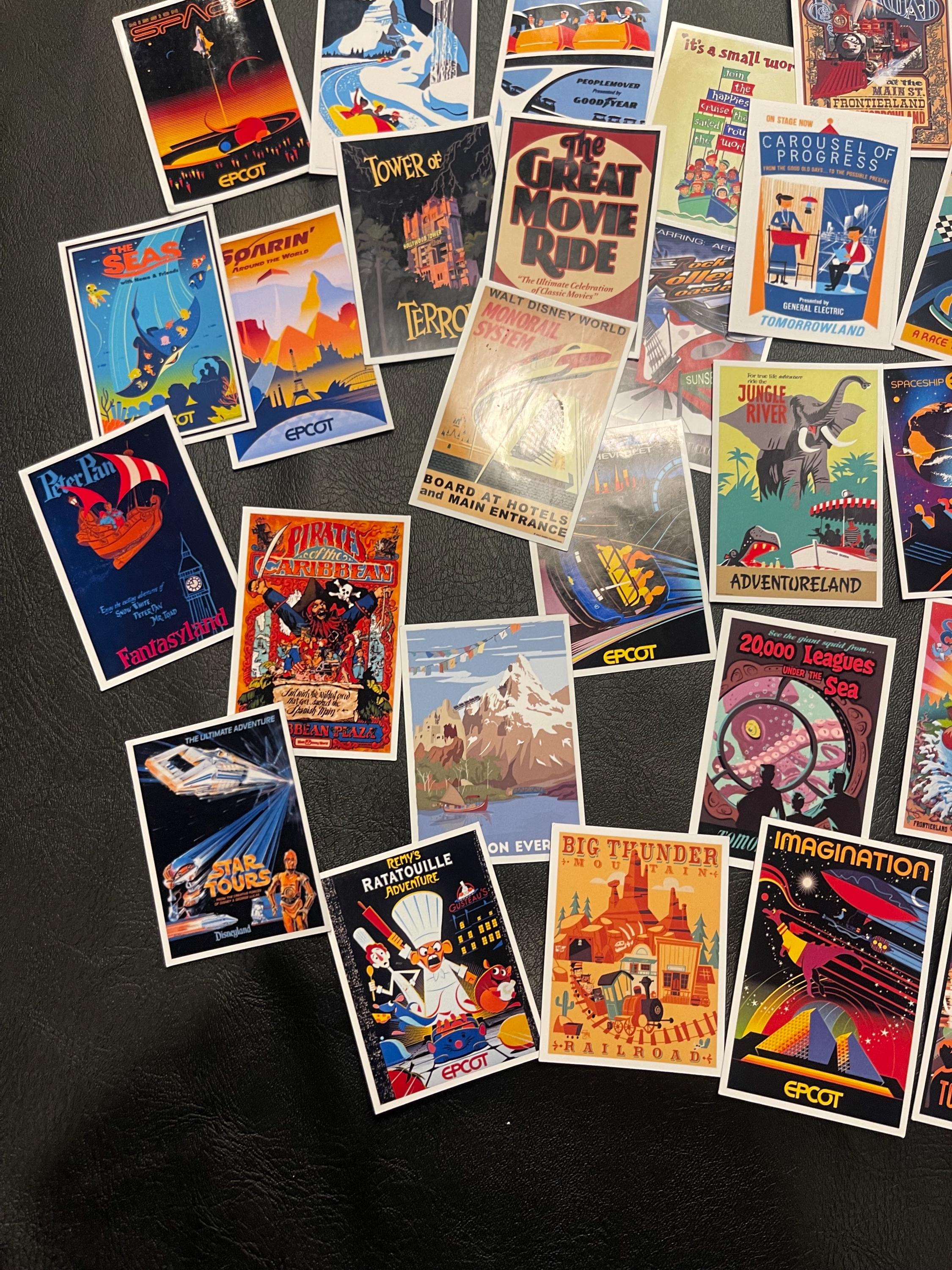 Disney Retro Poster Rides/attractions Sticker-midway Mania, Haunted ...