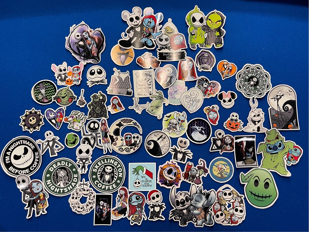 Disney Nightmare Before Christmas Sticker Set- Jack Skellington, Sally, Oogie Boogie, Stitch ...