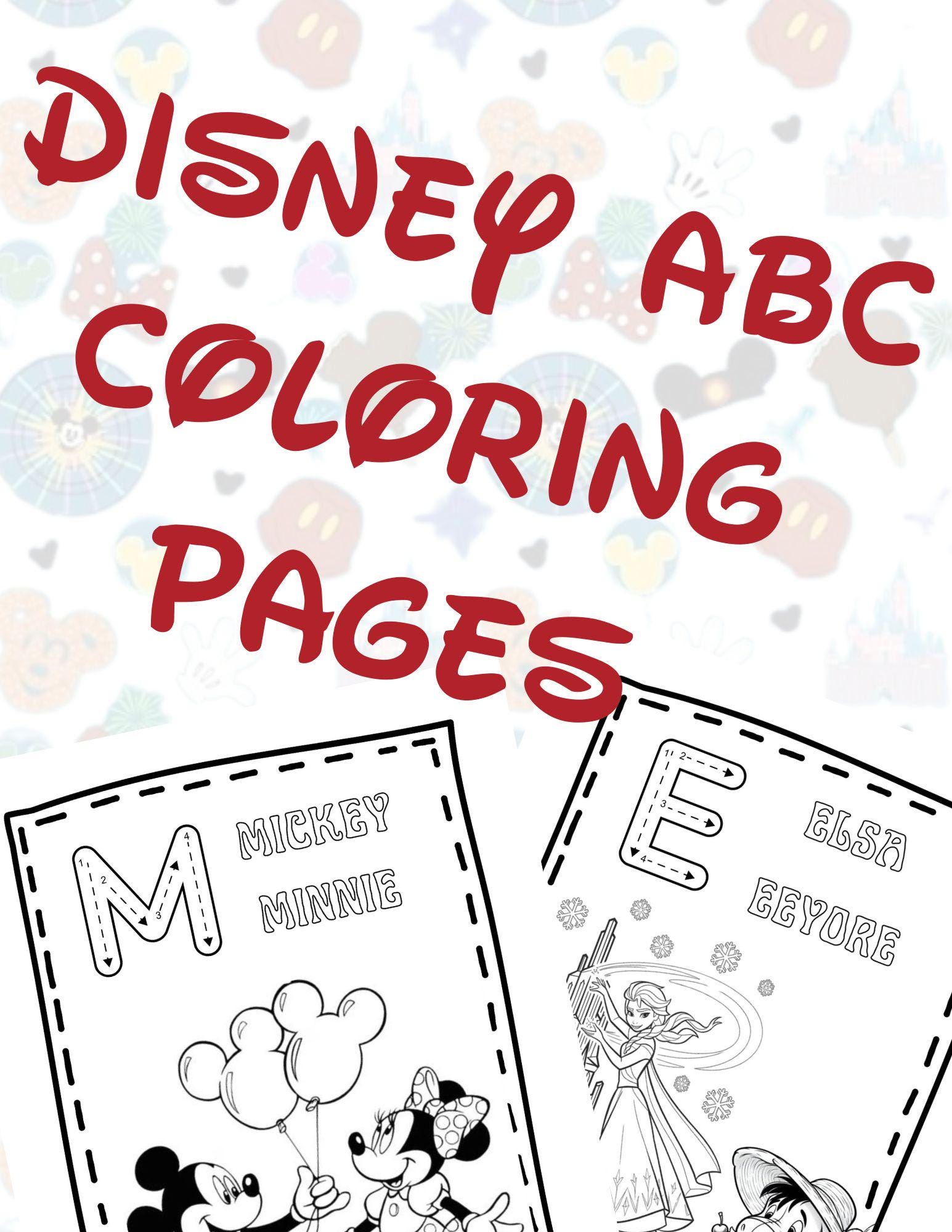 Disney ABC Letters Coloring Pages - PDF Instant Download- Mickey ...