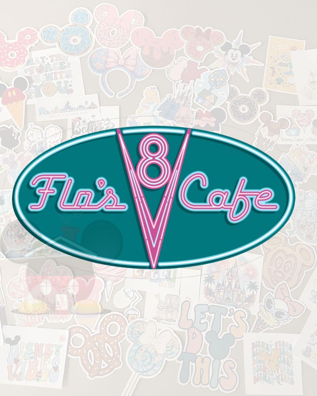 Flo's V8 Cafe Sticker: Pixar Cars Glossy Vinyl Decal - Etsy
