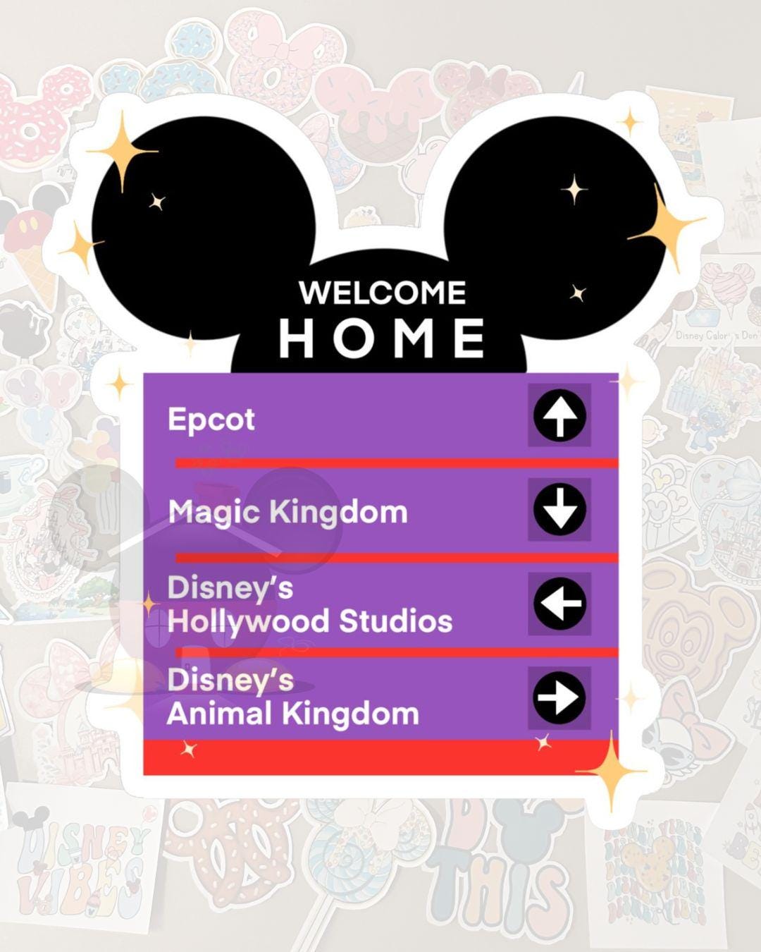 Disney Welcome Home Purple Road Sign Sticker-gloss Vinyl Waterproof ...