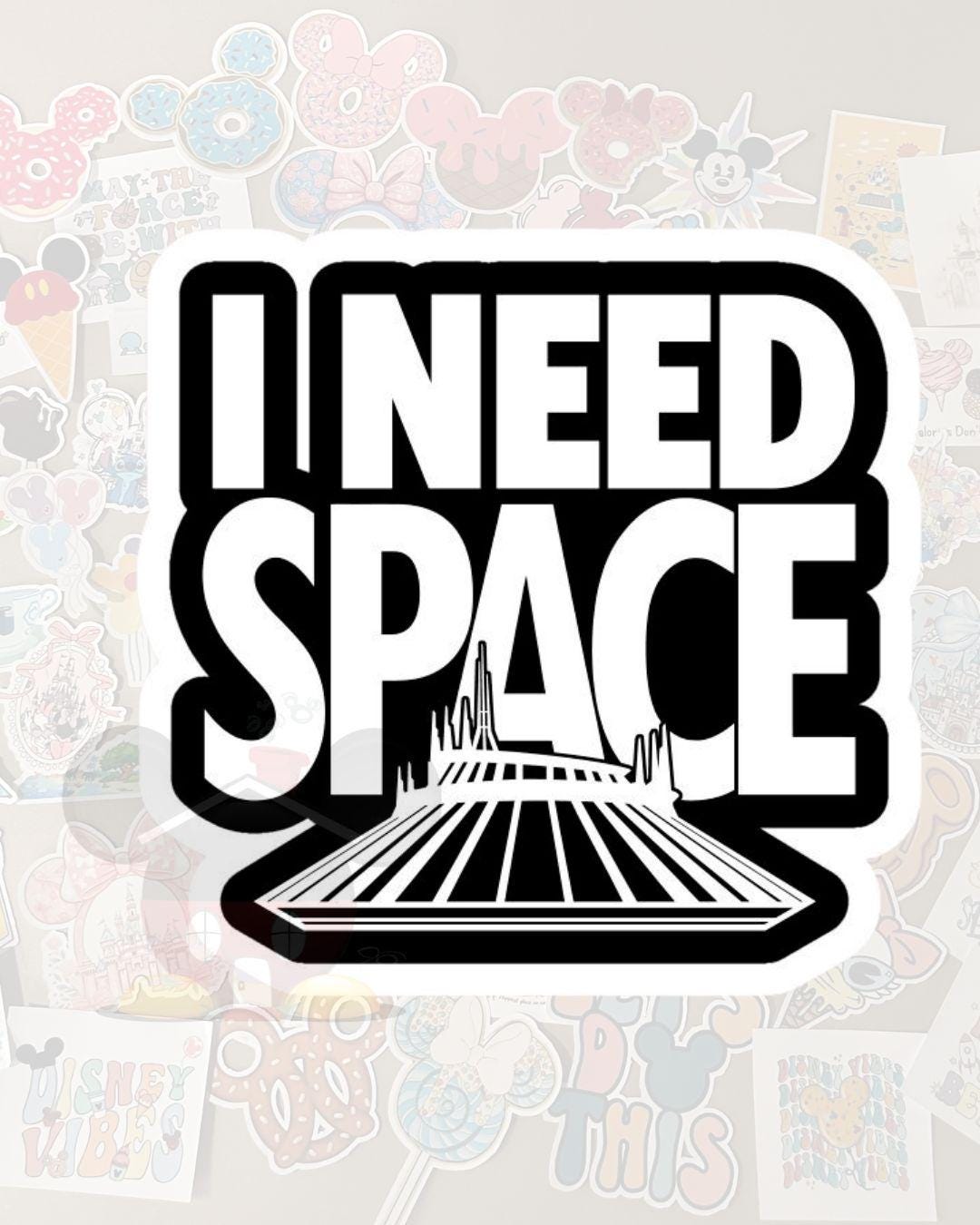 Disney's Space Mountain I Need Space Waterproof Sticker-gloss Vinyl ...