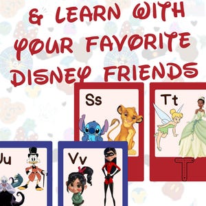Disney ABC Letters Flashcards - PDF Instant Download- Mickey, Minnie ...