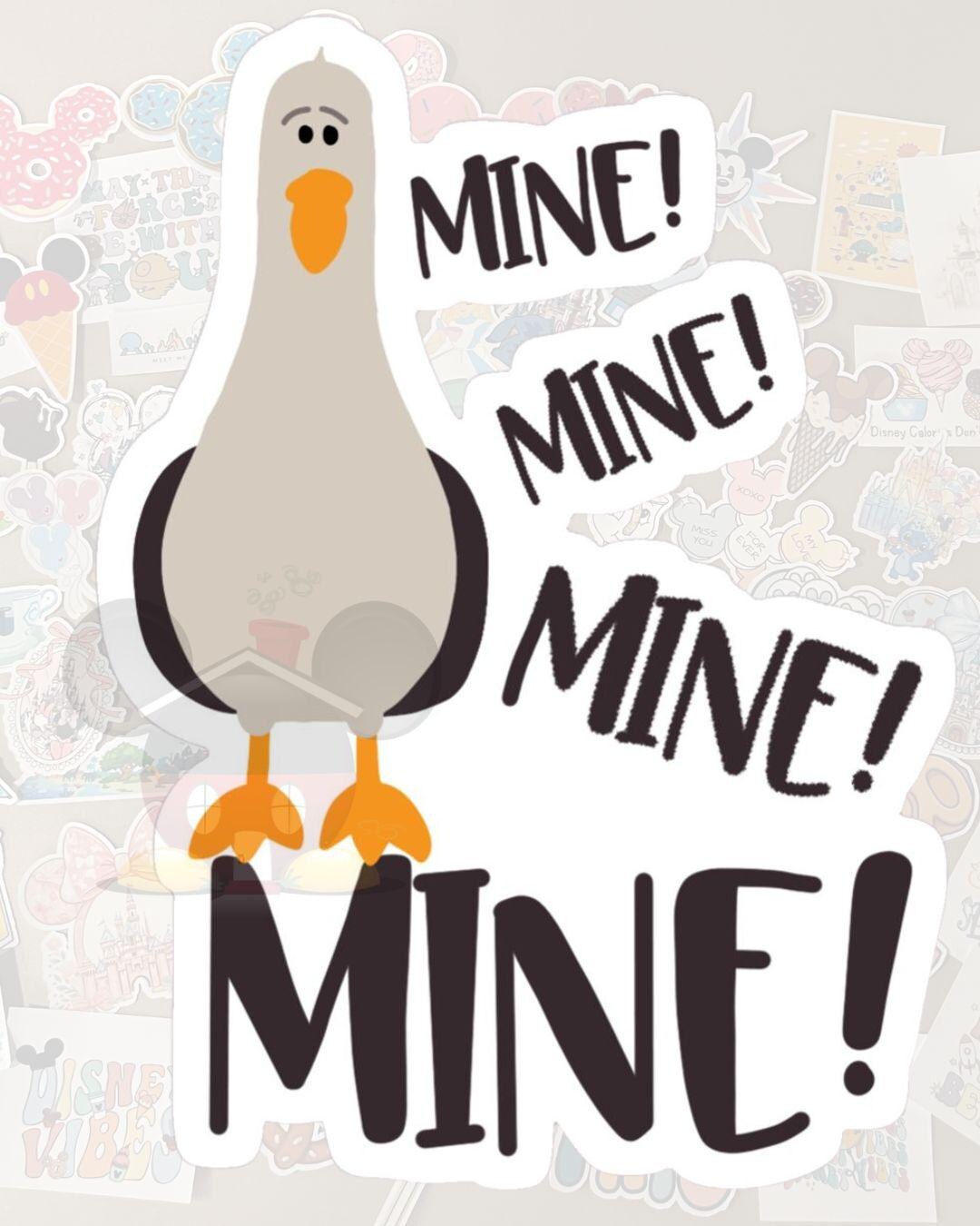 Disney/pixar Finding Nemo's Mine! Seagull Waterproof Sticker- Pixie ...