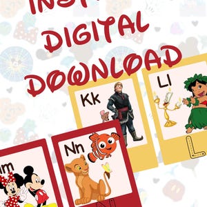 Disney ABC Letters Flashcards - PDF Instant Download- Mickey, Minnie ...