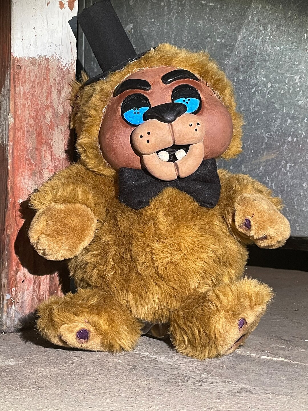 Freddy Fazbear clay Faced Puppet - Etsy
