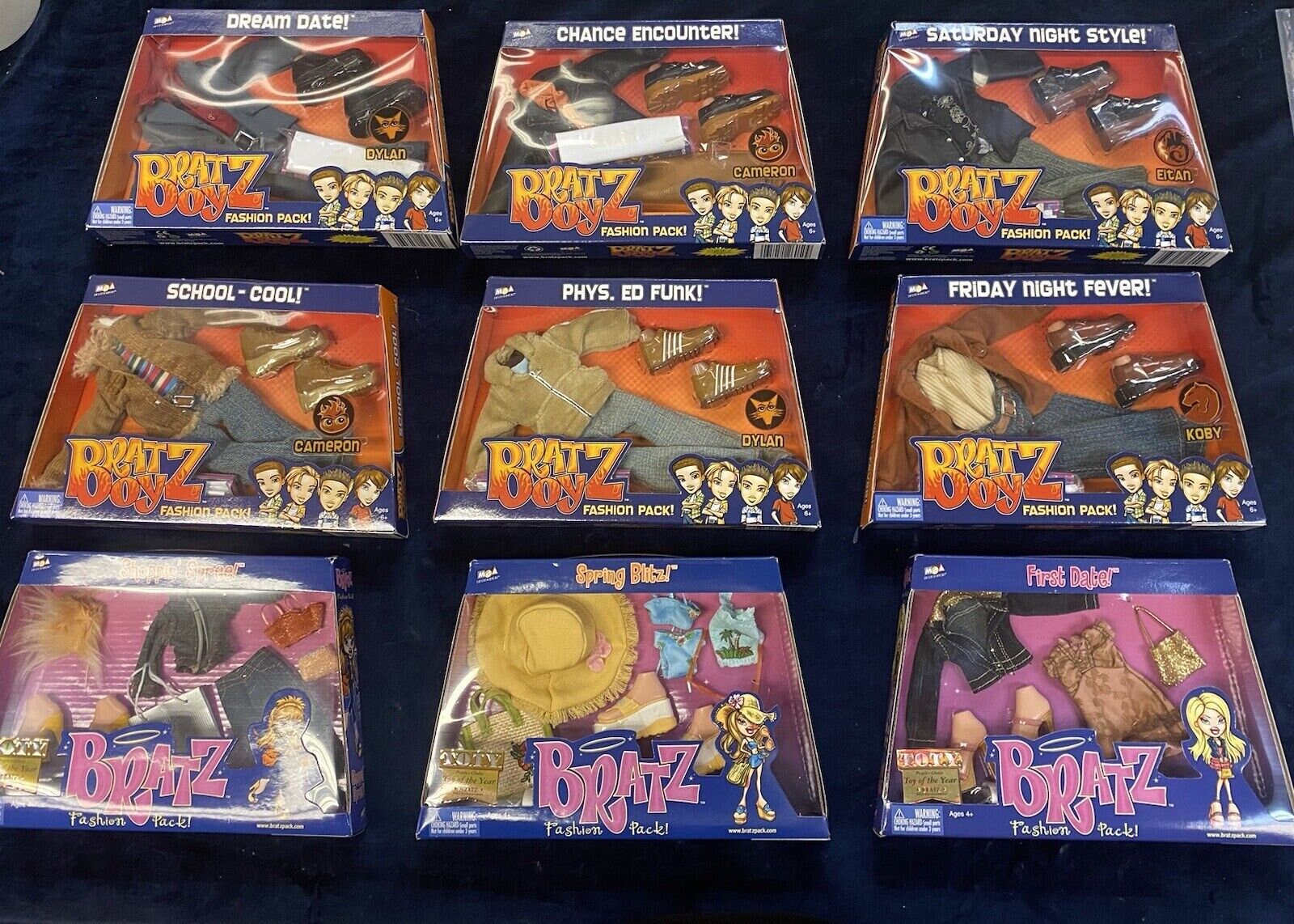 9 Pack Collection 3 BRATZ GIRLS DOLL Pack and 6 Boys Clothes Shoes ...