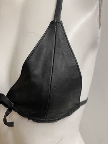 Woman’s Biker Leather Bikini Top. Adjustable Strings - Etsy