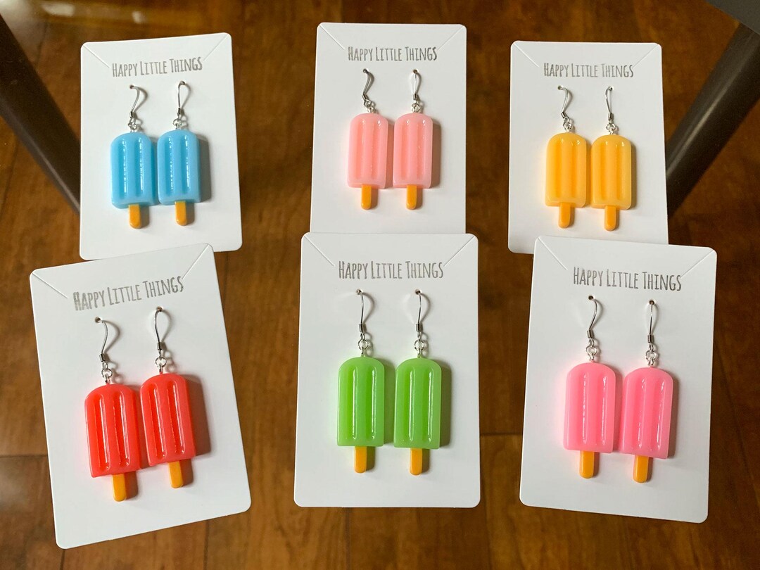 Popsicle Drop Earrings/blue/red/yellow/pink/orange/green/ice Pop ...