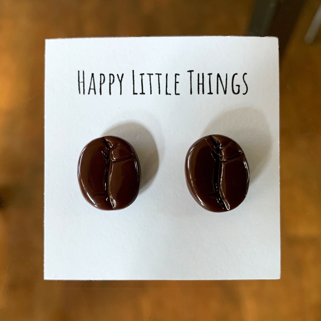 Coffee Bean Stud Earrings/coffee Bean Accessories/large Coffee Bean ...